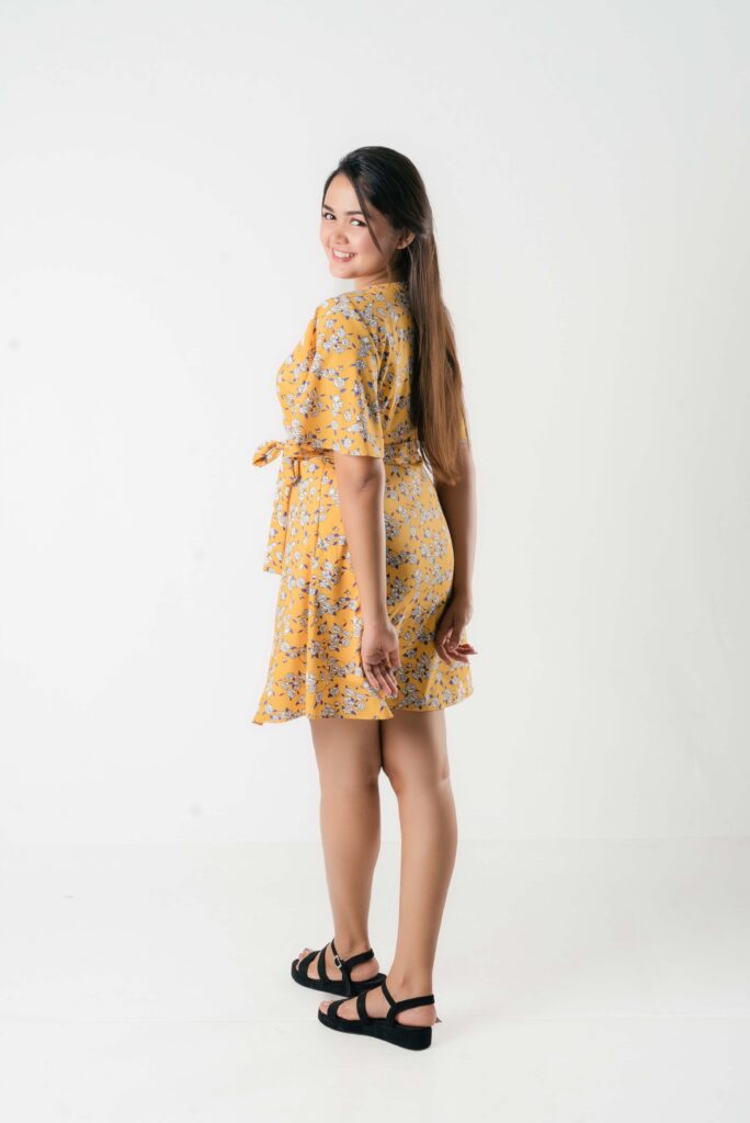 Bell-Sleeve Floral Mini Dress - Cleo Clothing
